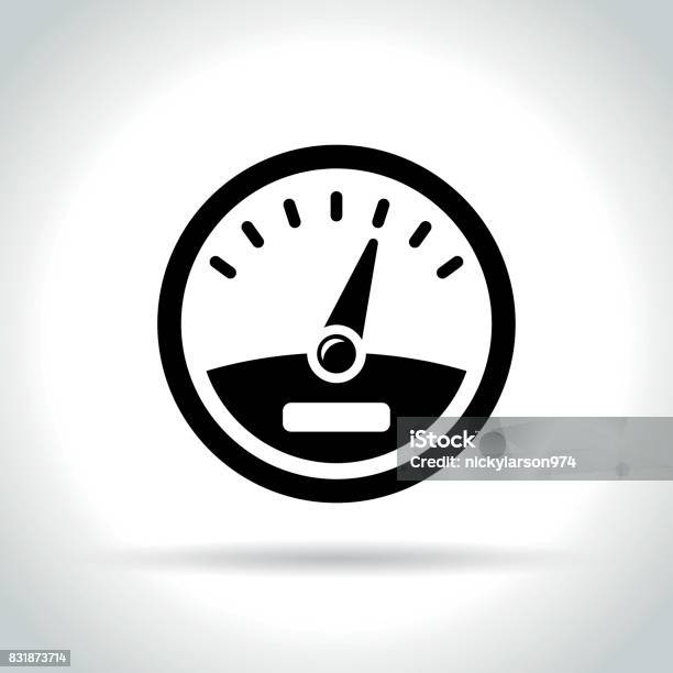 Ikon Speedometer Pada Latar Belakang Putih Ilustrasi Stok Unduh