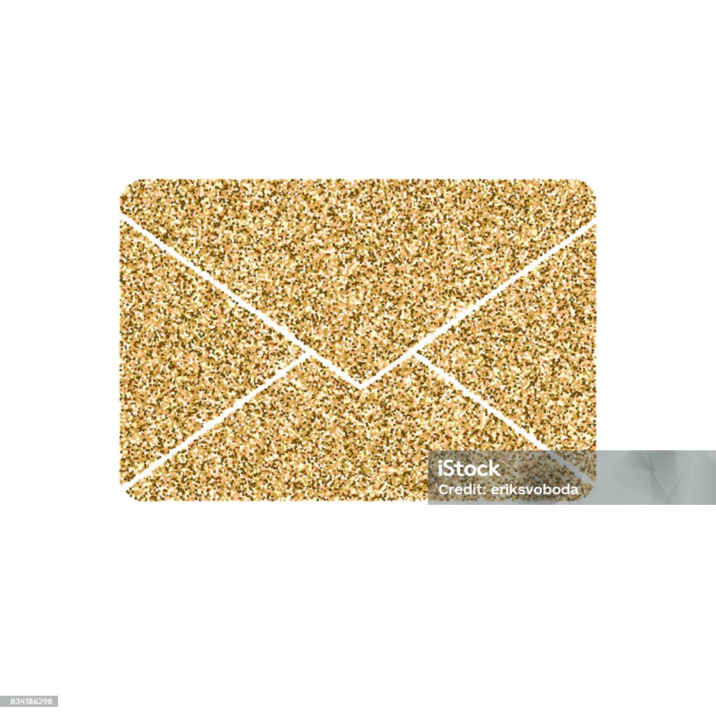 Lettre De Licône De Mail Avec Effet Scintillant Isolé Sur Fond Blanc