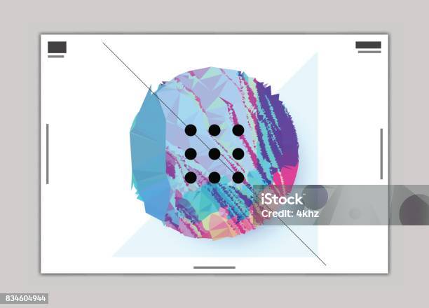 Abstrak Polygon Circle Desain Grafis Poster Tata Letak Template