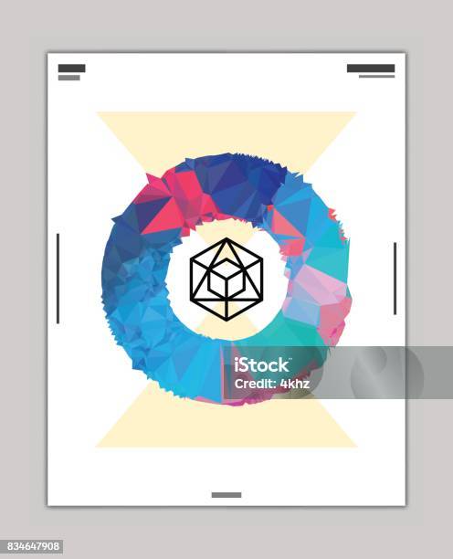 Poligon Lingkaran Abstrak Desain Grafis Poster Tata Letak Template