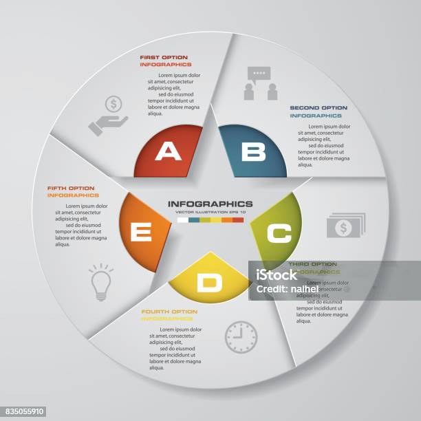 Abstrak 5 Langkah Elemen Infografis Bagan Pai Modern Ilustrasi Vektor ... Abstrak 5 Langkah Elemen Infografis Bagan Pai Modern Ilustrasi Vektor ...
