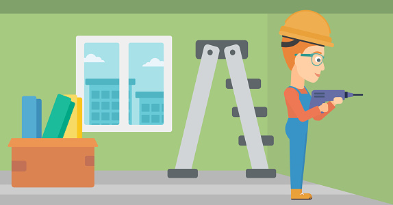Constructor 천공기 드릴에 대한 스톡 벡터 아트 및 기타 이미지 드릴 개념 개성 개념 Istock