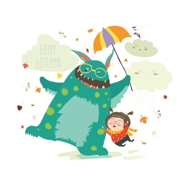 Free Stock Photo of Little cute child running away from a monster ...