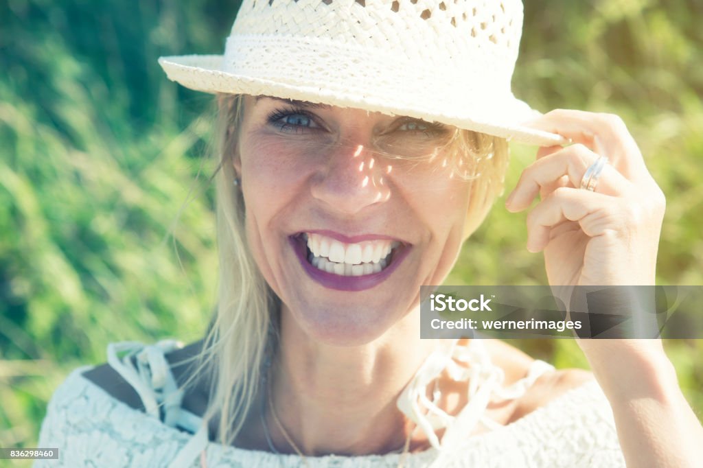 Portrait Of Beautiful Blond Woman Smiling At Camera Stock Photo ... Portrait Of Beautiful Blond Woman Smiling At Camera Stock Photo ...