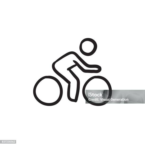 Man Riding Bike Sketch Ico Stock Illustration - Download Image Now ... Man Riding Bike Sketch Ico Stock Illustration - Download Image Now ...