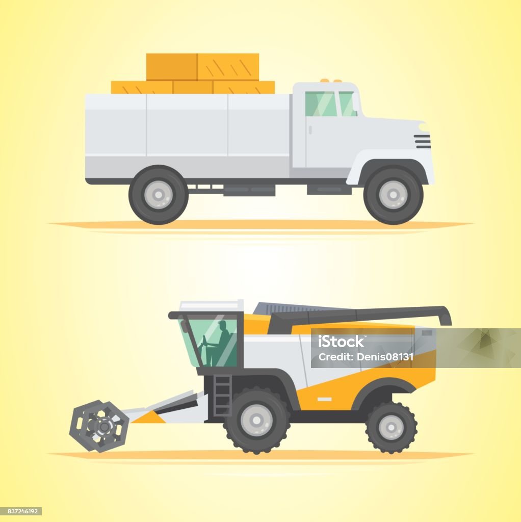 Set Farm Machinery Agricultural Industrial Equipment Vehicles And Farm Machines Tractors