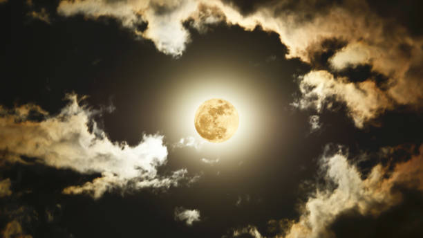 Free Stock Photo of Luminous full moon with halo effect | Download Free ...