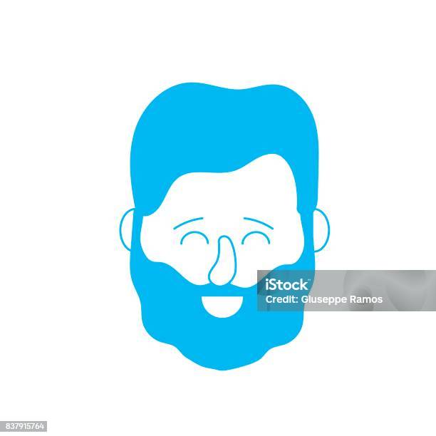 Siluet Avatar Pria Kepala Dengan Desain Gaya Rambut Ilustrasi Stok