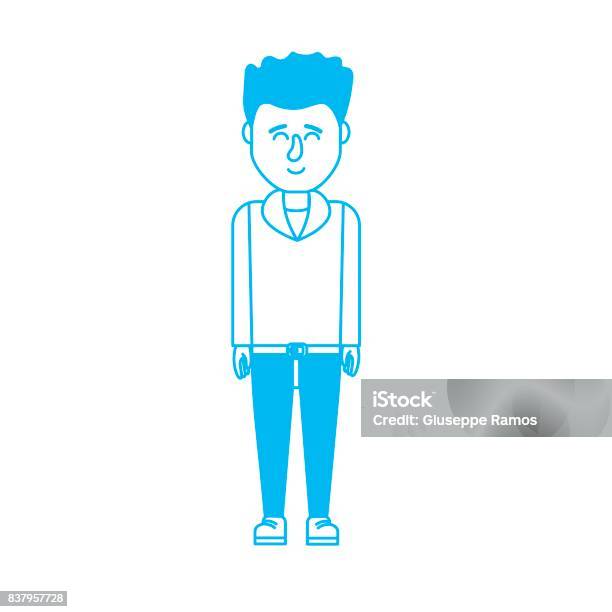 Siluet Pria Lucu Dengan Desain Gaya Rambut Ilustrasi Stok Unduh