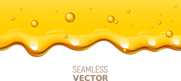 30 Seamless Dripping Honey Repeatable Isolated On White Stock