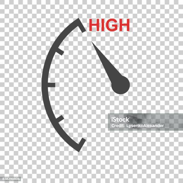 Speedometer Takometer Ikon Tingkat Rendah Bahan Bakar Ilustrasi Vektor