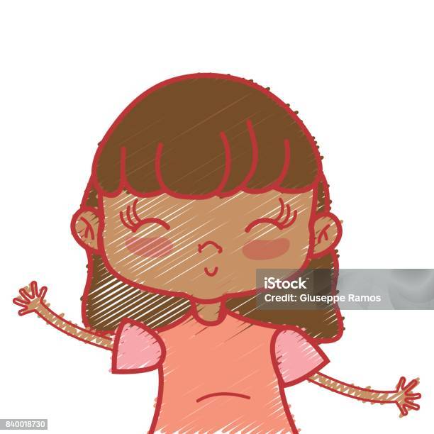 Gadis Kecantikan Dengan Pakaian Dan Desain Gaya Rambut Ilustrasi Stok