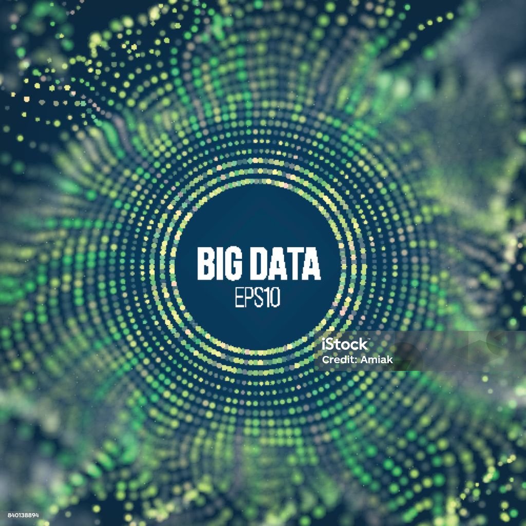 Circle Grid Wave Particles Abstract Bigdata Science Background Big Data Innovation Coding