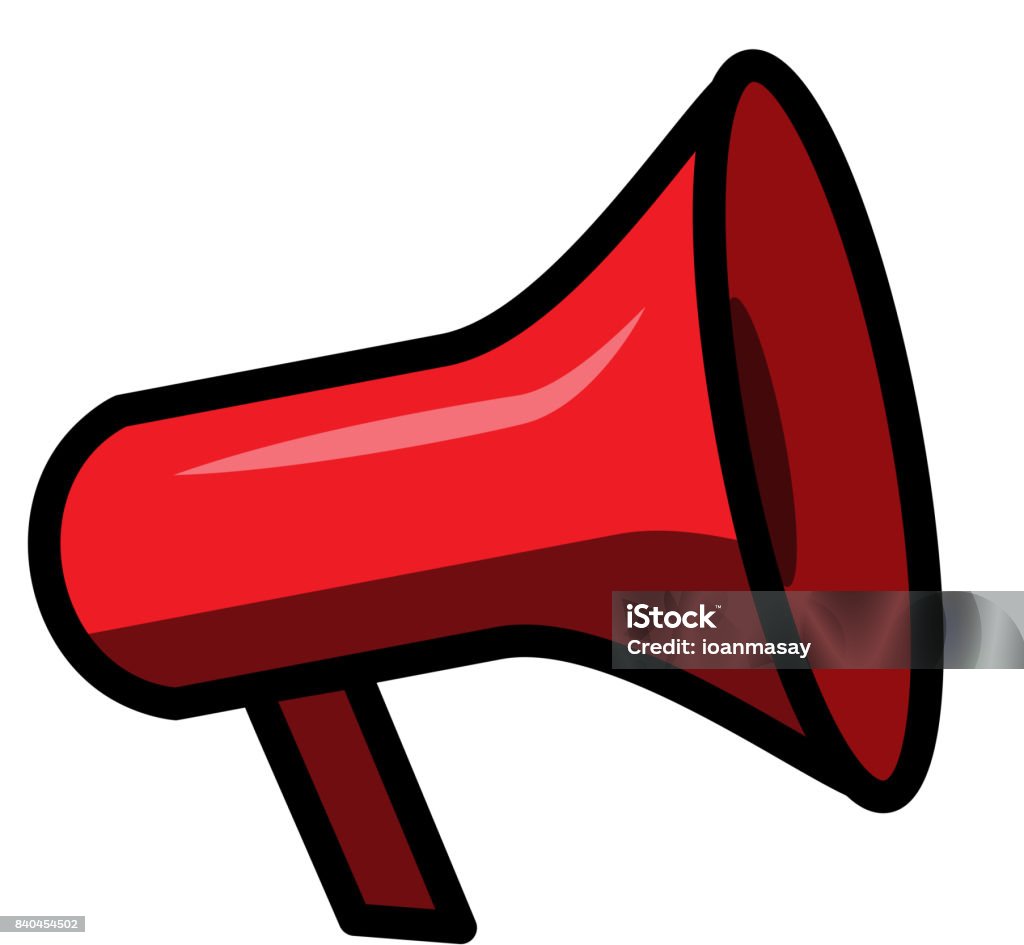 Line Style Megaphone Icon Isolated On White Background Stock
