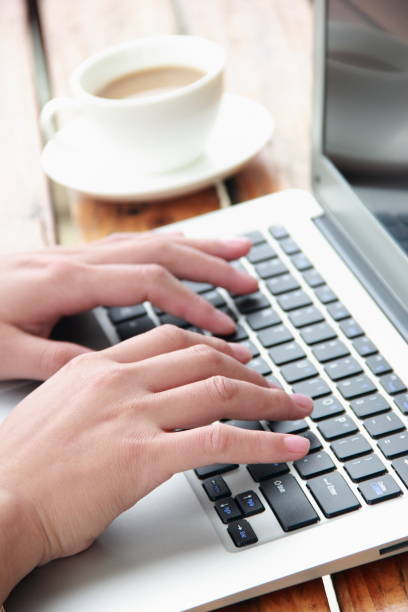 Free Stock Photo of A person s hands typing on laptop keyboard ...
