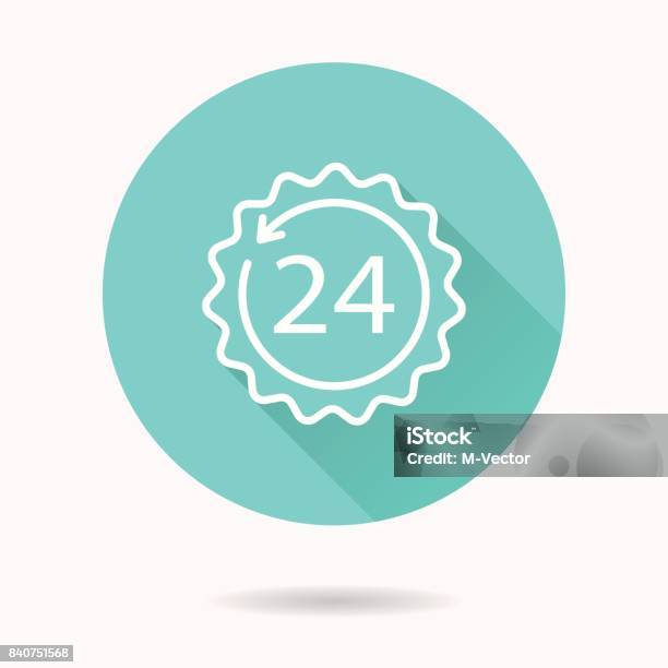 24 시간 서비스벡터 아이콘입니다 24 시간 영업 표시에 대한 스톡 벡터 아트 및 기타 이미지 24 시간 영업 표시 고객