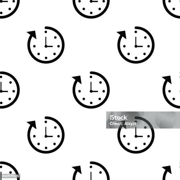 Sans Soudure De Fond Icône De Lhorloge Illustration Vectorielle Plane