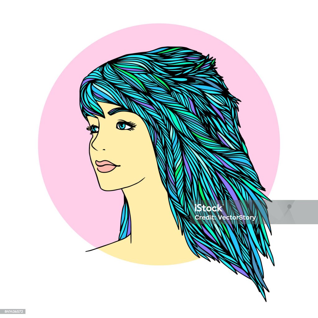 Hand Drawn Woman Portrait Stock Illustration Download Image Now 20