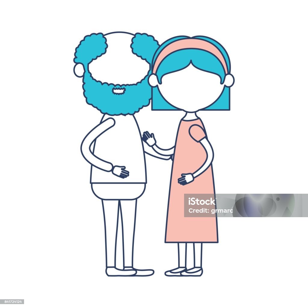 Caricatura Senza Volto Corpo Anziano Coppia Barbuto Nonno Con Nonna Con ... Caricatura Senza Volto Corpo Anziano Coppia Barbuto Nonno Con Nonna Con ...
