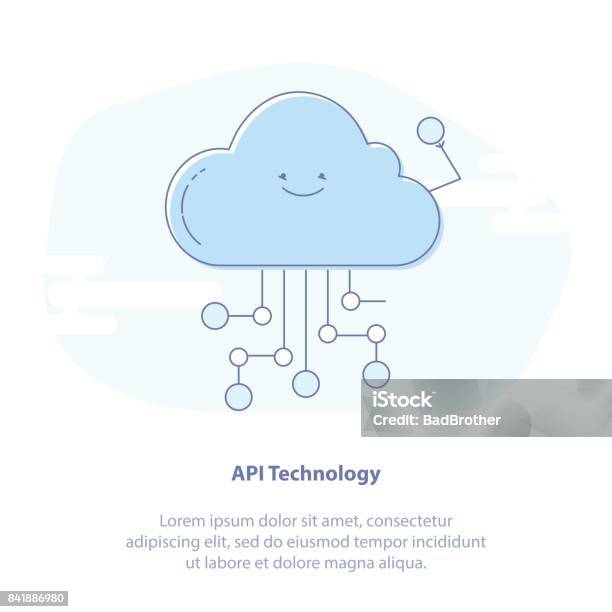 Api 기술 응용 프로그래밍 인터페이스 Api 기술 이나 클라우드 컴퓨팅 연결에 대한 스톡 벡터 아트 및 기타 이미지 연결