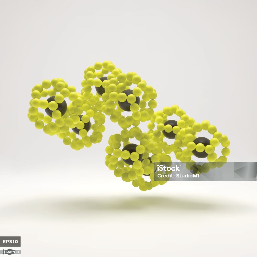 3d Molecule Structure Futuristic Technology Style 3d Vector