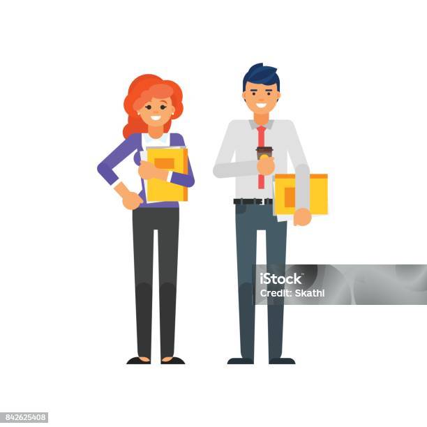 Businessman And Businesswoman Characters Stock Illustration Download