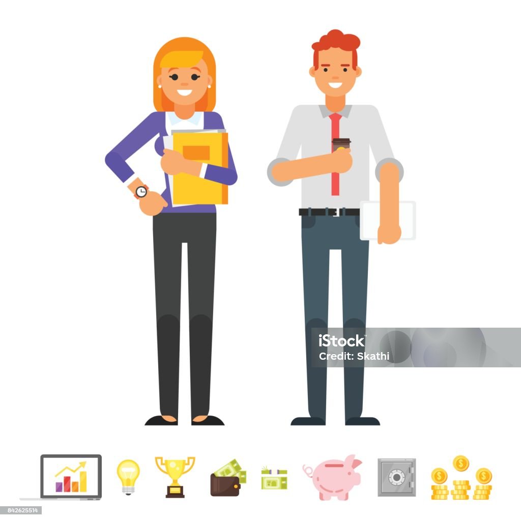 Businessman And Businesswoman Characters Stock Illustration Download