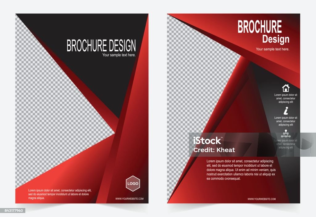 Desain Selebaran Templat Brosur Merah Dan Hitam Templat Abstrak Untuk