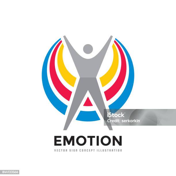 Émotions Positives Illustration Vectorielle Signe Modèle Concept Signe