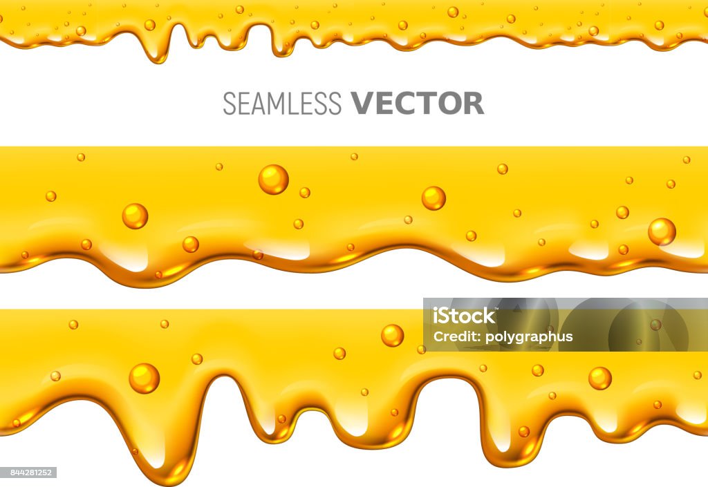 Vector Seamless Dripping Honey On White Background Stock Illustration