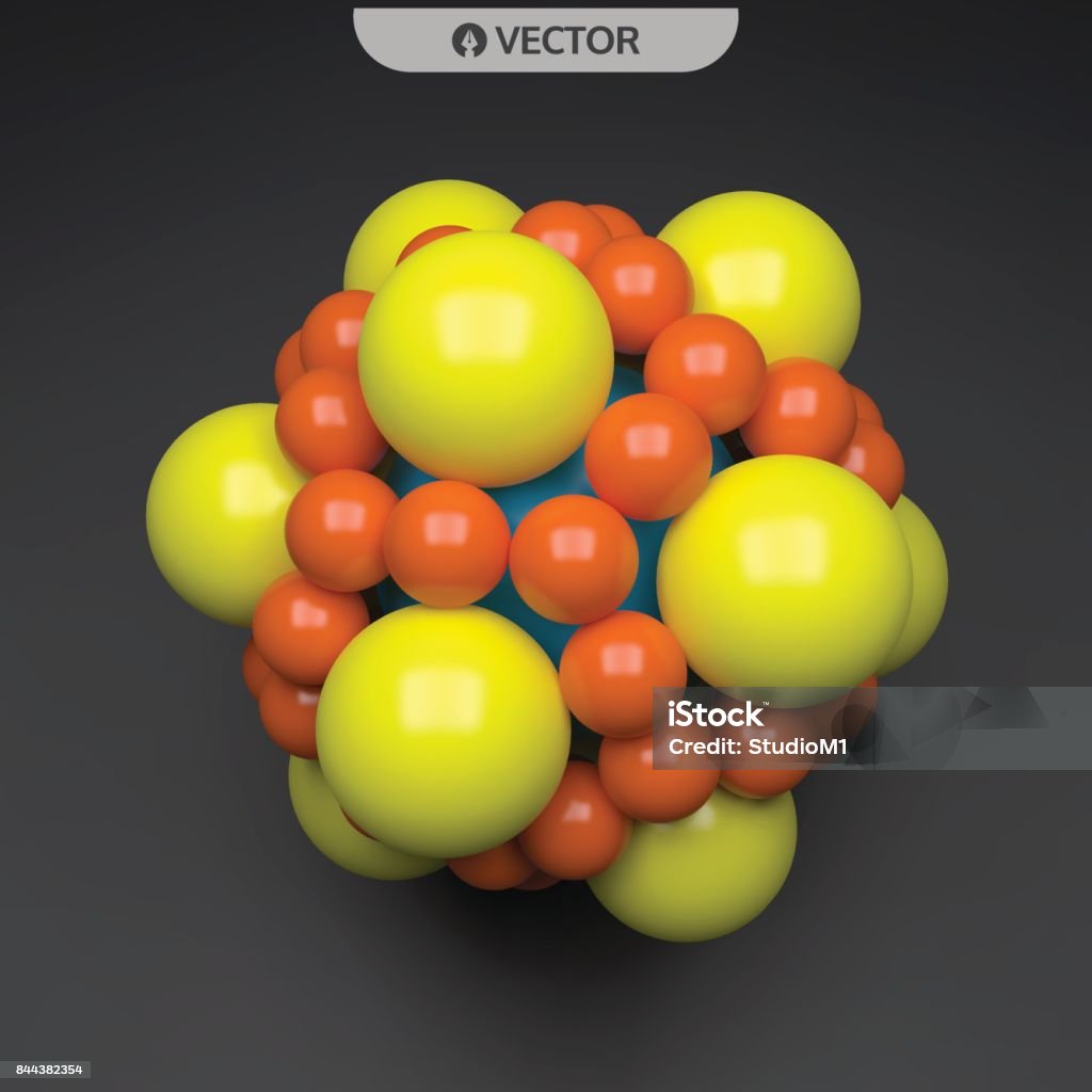 3d Molecule Molecular Structure Vector Illustration For Science Stock