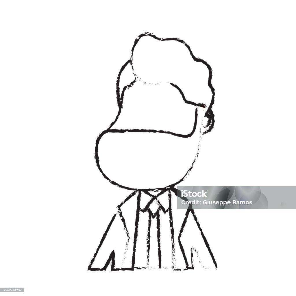 Figure Happy Man With Hairstyle And Elegant Suit Stock Illustration