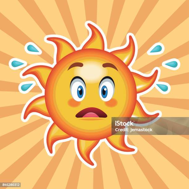 Character Sun Surprise With Striped Background Stock Illustration ... Character Sun Surprise With Striped Background Stock Illustration ...