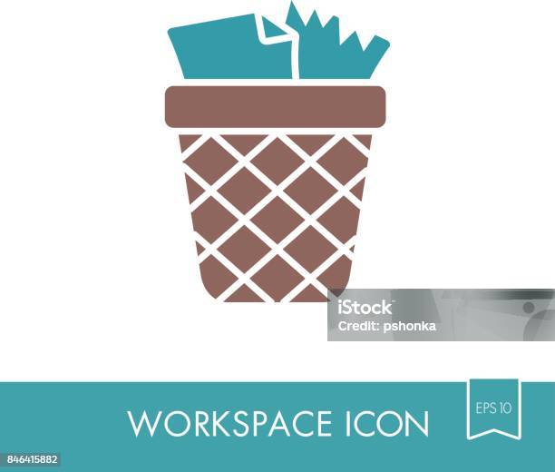 Wastebasket Outline Icon Workspace Sign Stock Illustration - Download ... Wastebasket Outline Icon Workspace Sign Stock Illustration - Download ...