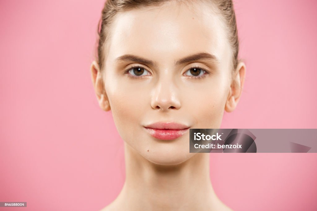 Beauty Concept Close Up Portrait Of Attractive Caucasian Girl With