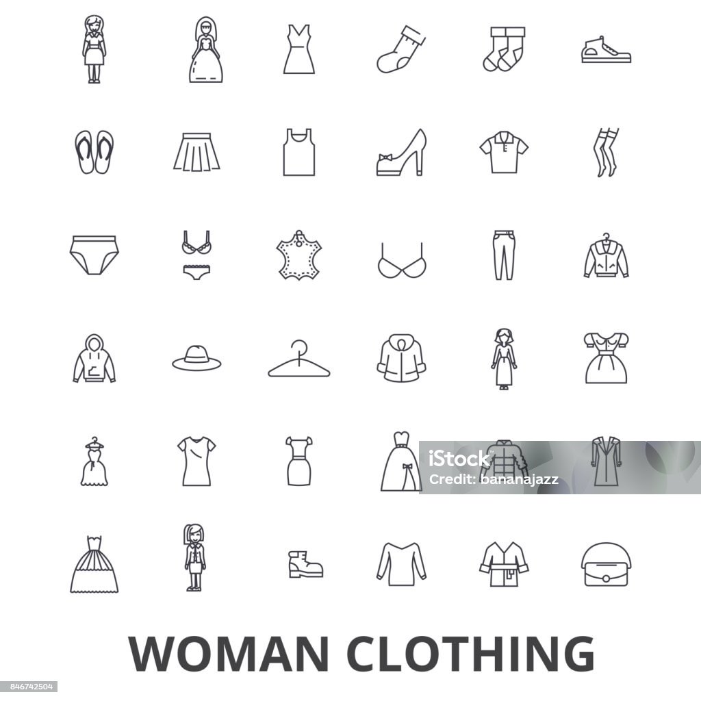 Pakaian Wanita Pakaian Mode Gadis Gaun Perbelanjaan Lemari Sepatu Ikon