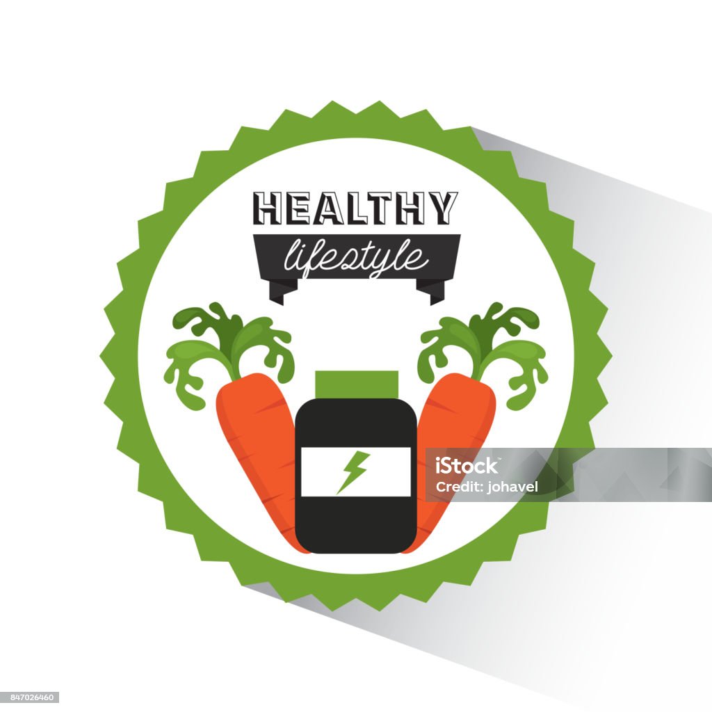 Healthy Lifestyle Stock Illustration Download Image Now Bottle