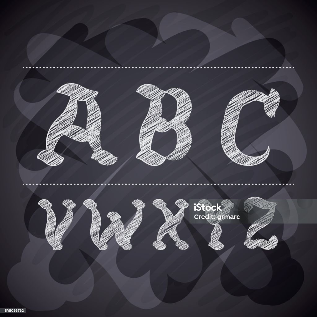 Alphabet Written On Chalk Board Design Stock Illustration Download
