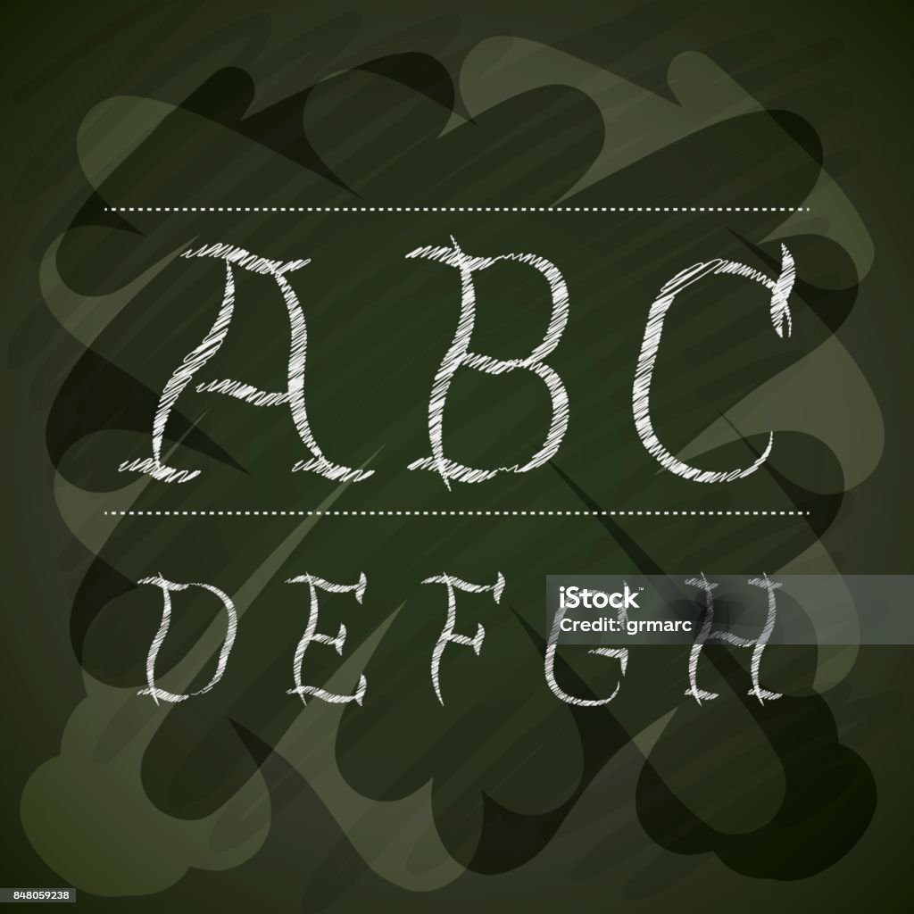 Alphabet Written On Chalk Board Design Stock Illustration Download