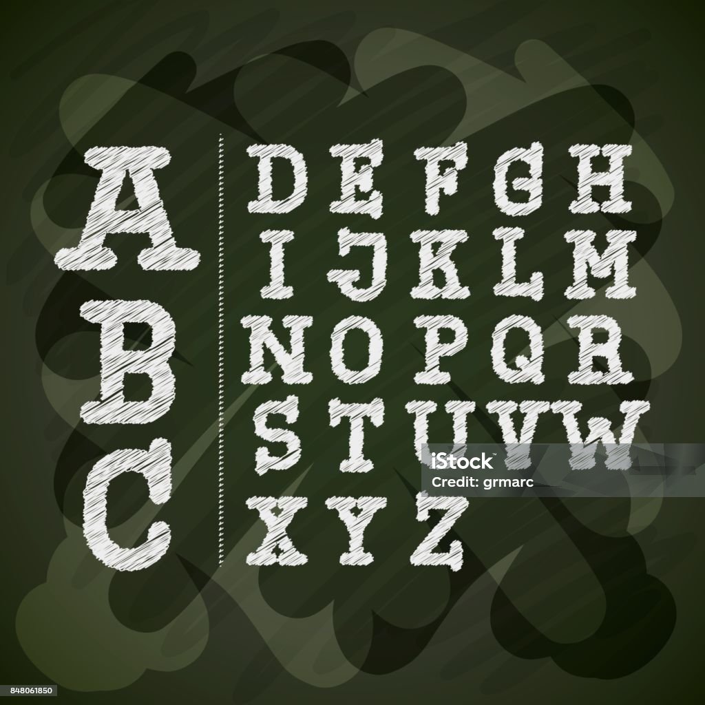 Alphabet Written On Chalk Board Design Stock Illustration Download