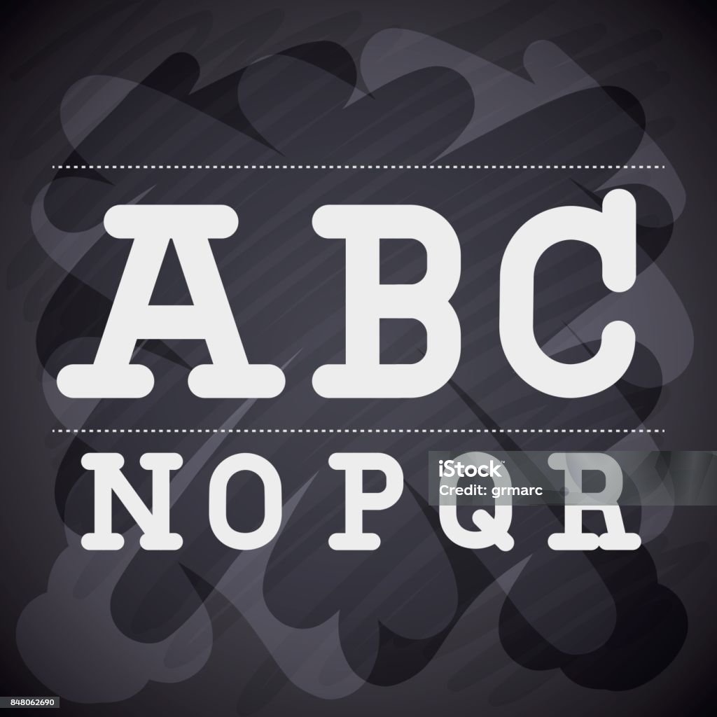 Alphabet Written On Chalk Board Design Stock Illustration Download
