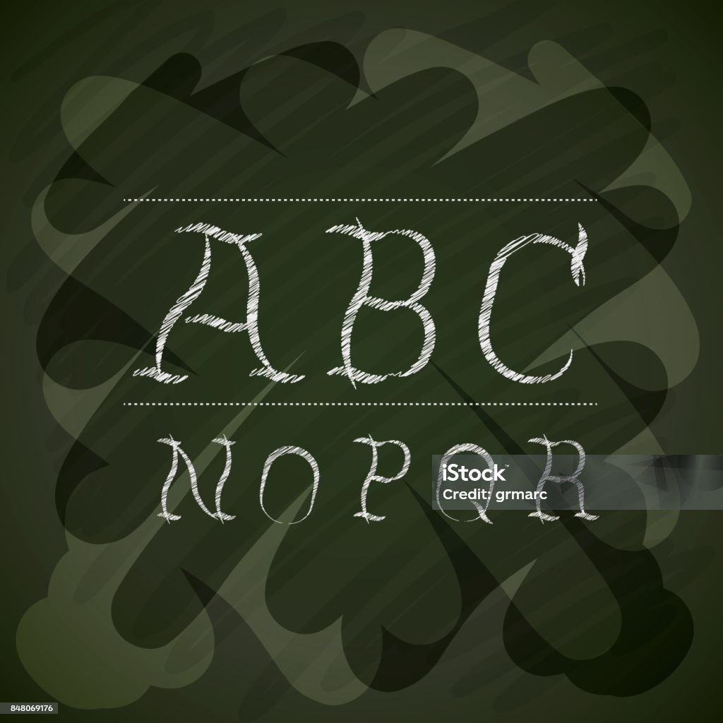 Alphabet Written On Chalk Board Design Stock Illustration Download