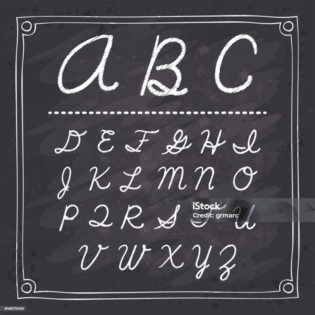 Alphabet Written On Chalkboard Design Stock Illustration Download