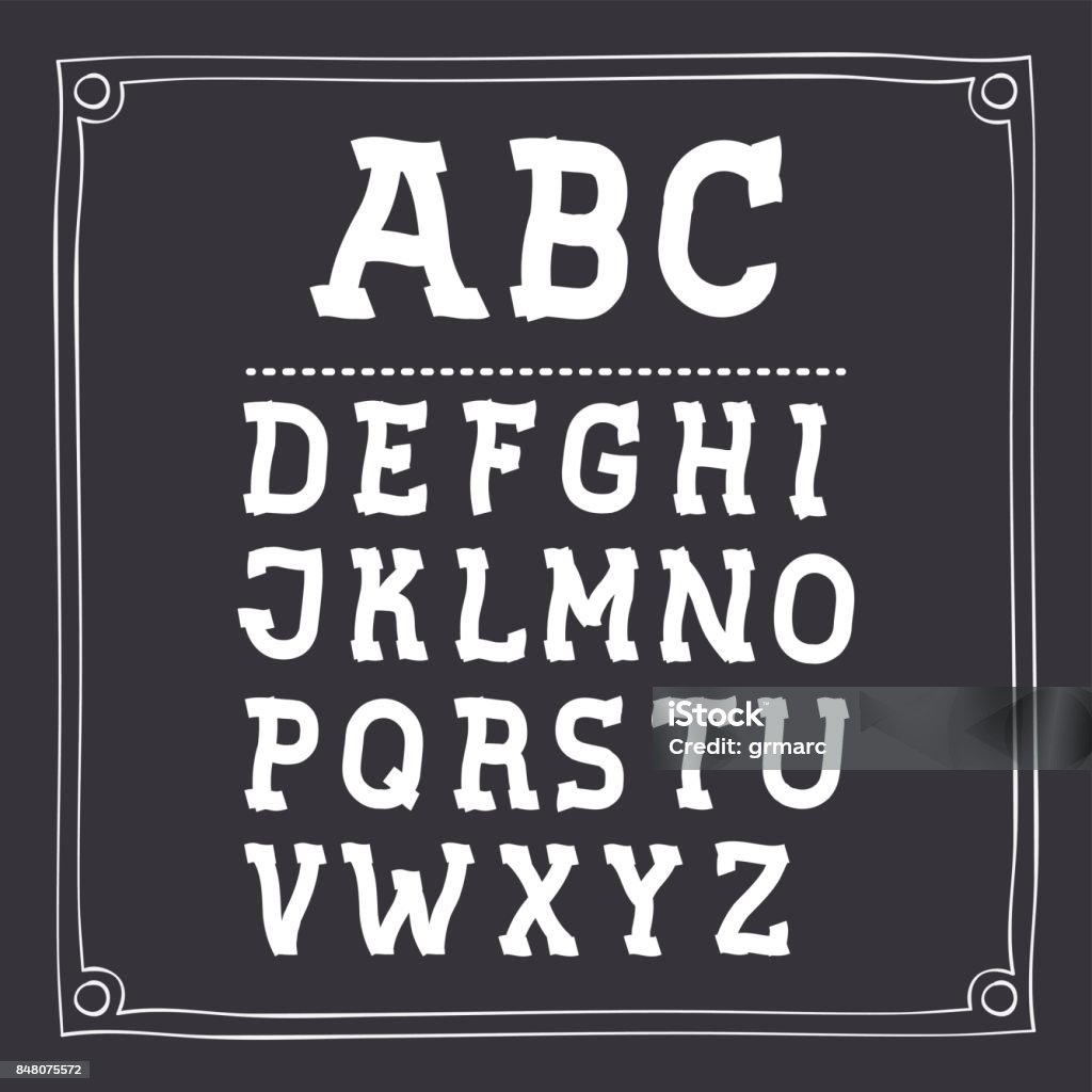 Alphabet Written On Chalkboard Design Stock Illustration Download