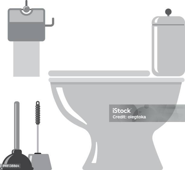 Wc 廁所圖示向量圖形及更多乾淨圖片 乾淨 住宅內部 住宅房間 Istock