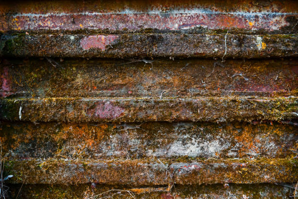 Free picture: Mossy cast iron rusty metal panel texture close-up
