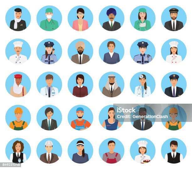 Ilustración De Conjunto De Personas De Caracteres Avatares De Ocupación