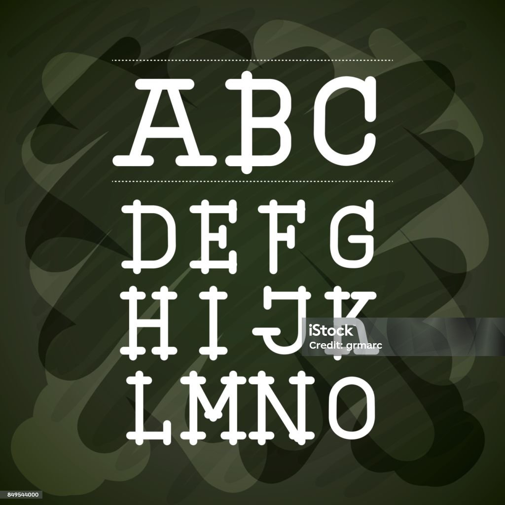 Alphabet Written On Chalk Board Design Stock Illustration Download