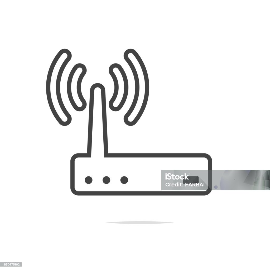 Wifi 라우터 선 아이콘 벡터 투명 0명에 대한 스톡 벡터 아트 및 기타 이미지 0명 검은색 라우터 Istock