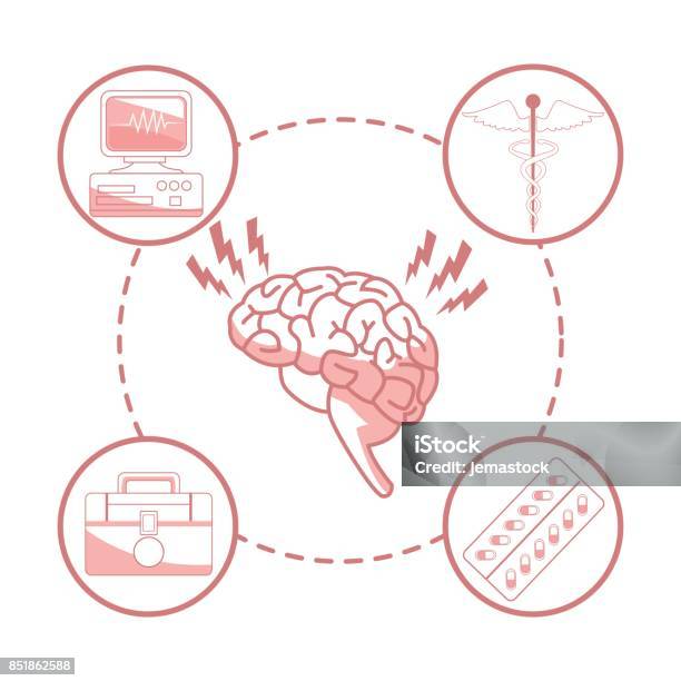 Fond Blanc Avec Des Sections De Couleur Rouge Dorgane Cerveau